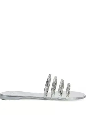 GIUSEPPE ZANOTTI Giuseppe Zanotti Embellished Crystal Sandals Silver