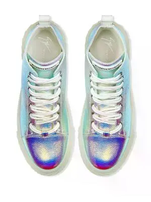 GIUSEPPE ZANOTTI High-top Lace-up Sneakers - Silver