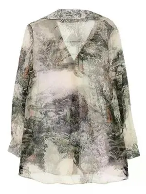 ISABEL SANCHIS Landscape Print Shirt - Neutrals