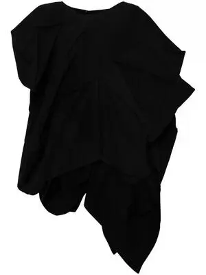 Yohji Yamamoto Asymmetric Draped Mid-length Skirt - Black