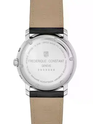 FREDERIQUE CONSTANT Classics Index Business Timer 40mm Stainless Steel Watch With Leather Strap