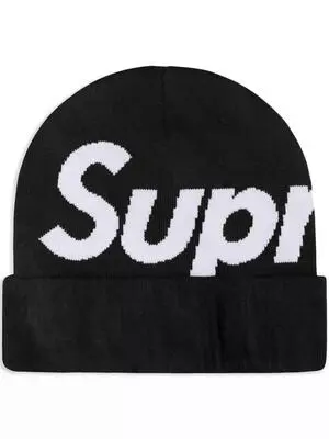 Supreme Intarsia Logo Beanie Black