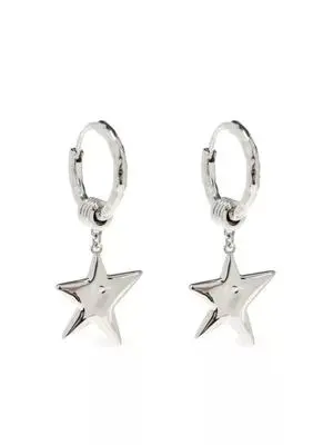Zadig&Voltaire Tone Star Charm Hoop Earrings - Silver