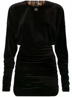 Dolce & Gabbana Draped Velvet Mini Dress