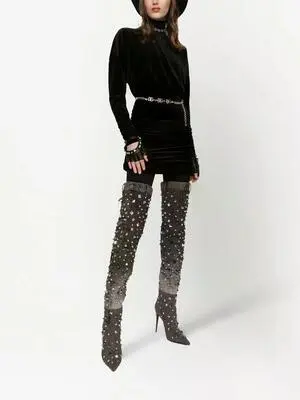 Dolce & Gabbana Draped Velvet Mini Dress