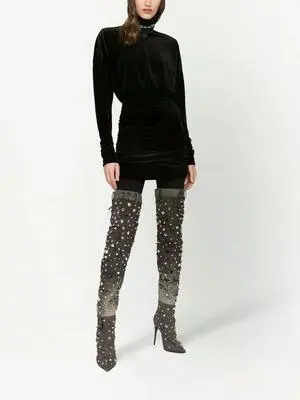 Dolce & Gabbana Draped Velvet Mini Dress