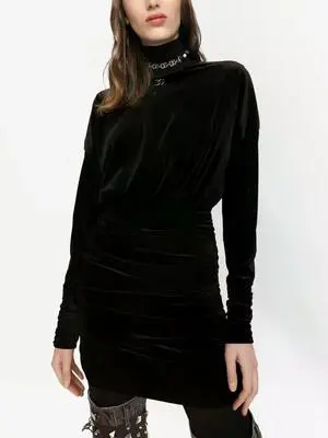 Dolce & Gabbana Draped Velvet Mini Dress
