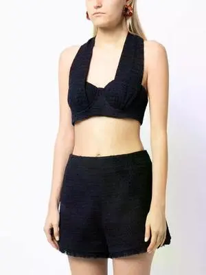 Zimmermann Tweed Halterneck Cropped Top