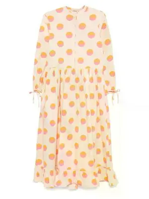 STELLA NOVA Cream Polka Dot Ruffled Dress