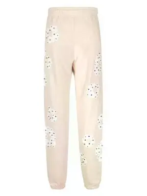 DENIM TEARS Rhinestone Cotton Wreath-print Track Pants - Neutrals