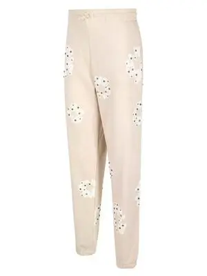 DENIM TEARS Rhinestone Cotton Wreath-print Track Pants - Neutrals