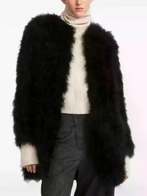 YVES SALOMON Feather Jacket - Black