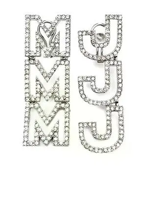 Marc Jacobs Mj Crystal-embellished Earrings - Silver
