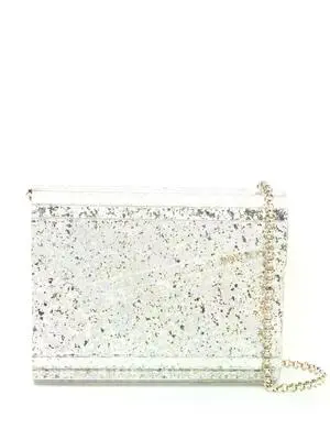 JIMMY CHOO Glitter-detailing Clutch - Silver