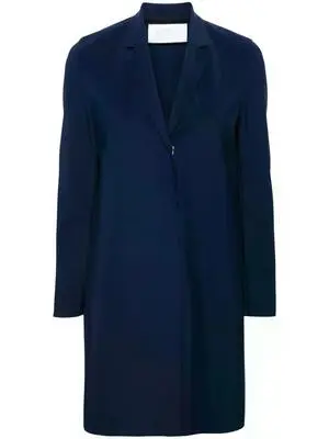 Harris Wharf London Single-breasted Scuba Coat - Blue