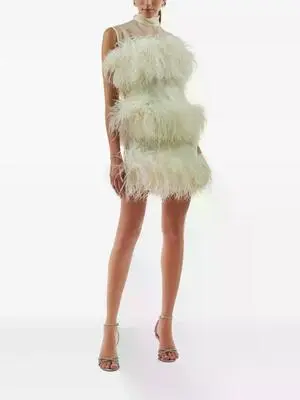 TALLER MARMO Feather Embellished Mini Dress