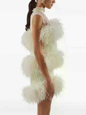 TALLER MARMO Feather Embellished Mini Dress