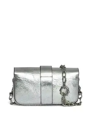 Zadig&Voltaire Kate Metallic Leather Cross Body Bag - Silver