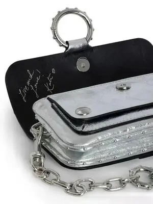 Zadig&Voltaire Kate Metallic Leather Cross Body Bag - Silver