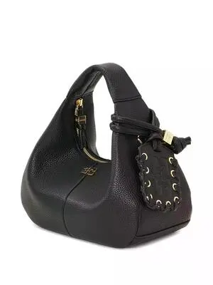 GANNI Mini Textured Leather Tote Bag - Black