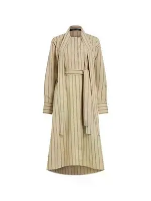 Proenza Schouler Philippa Striped Silk Shirt Dress - Neutrals