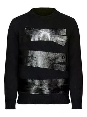 MAISON MARGIELA Metallic Stripe Knitted Sweater - Black