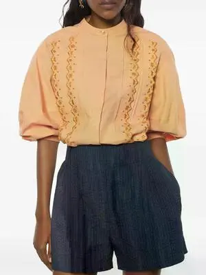 Maison Kitsuné Embroidered Long-sleeved Shirt - Neutrals