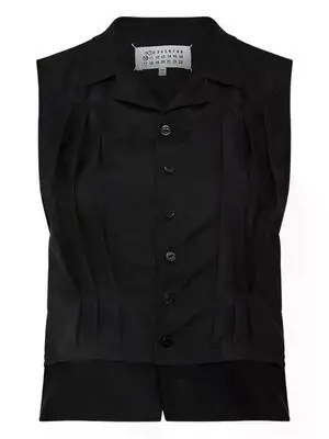 MAISON MARGIELA Pleated Vest - Black