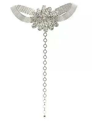 Alessandra Rich Daisy Crystal-embellished Necklace - Silver
