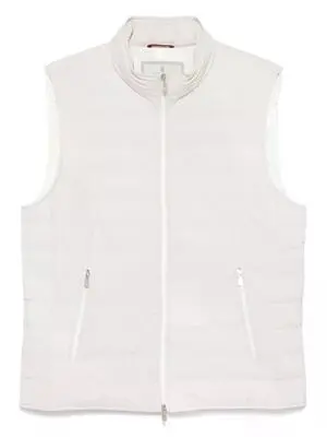Brunello Cucinelli High Neck Quilted Waistcoat - Grey