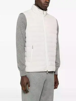 Brunello Cucinelli High Neck Quilted Waistcoat