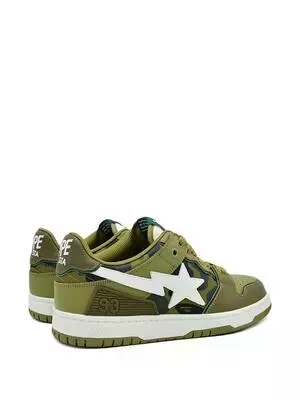A BATHING APE Sk8 Sta Sneakers In Olive Drab And Camouflage - Green