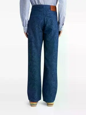 Etro Paisley Print Straight Leg Jeans
