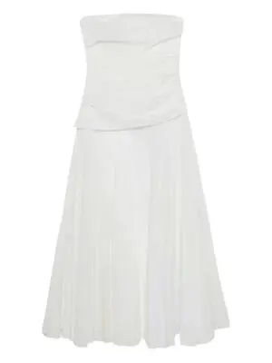 Simkhai Arie Strapless Ruched Bodice Dress - White