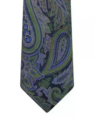 Etro Paisley Pattern Neck Tie - Blue