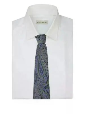 Etro Paisley Pattern Neck Tie - Blue