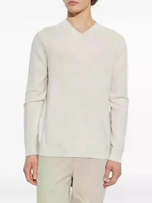 Eleventy V-neck Jumper - Neutrals