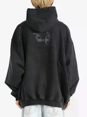 Vetements Embroidered Logo Cotton Hoodie - Black
