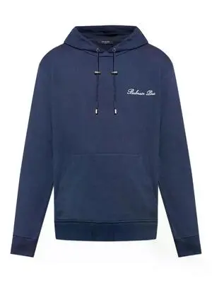 Balmain Logo-embroidered Hoodie - Blue
