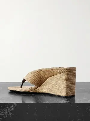Alaïa Raffia Wedge Sandals