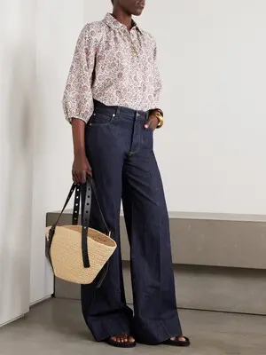 Loro Piana Olivia' Oversized Printed Linen Shirt