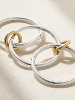 SPINELLI KILCOLLIN Solarium Set Of Three Sterling And 18-karat Gold Rings - Silver