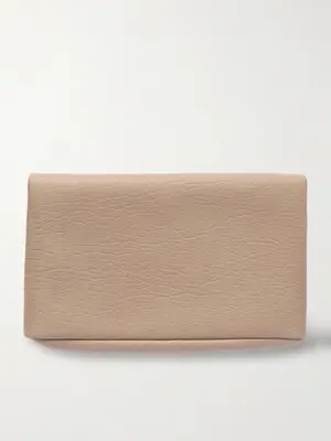 Saint Laurent Cassandre Large Textured Leather Clutch - Gray