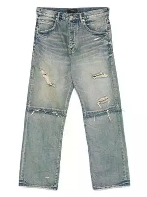 PURPLE BRAND Distressed Wide-leg Jeans - Blue