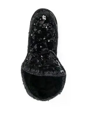 Mou Sequin Embellished Shearling Boots