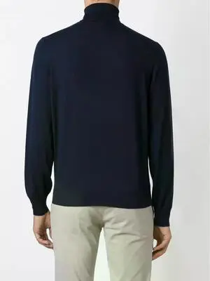 Brunello Cucinelli Wool-cashmere Blend Roll Neck Sweater - Blue