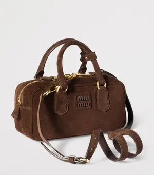 Miu Miu Suede Arcadie Top-handle Bag - Brown