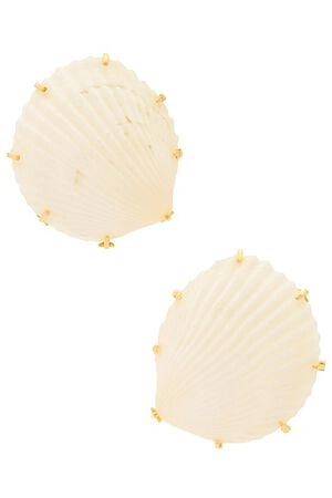 JENNIFER BEHR Jennifer Behr Scallop Seashell Earrings With 18k Gold-Plated Setting Dove