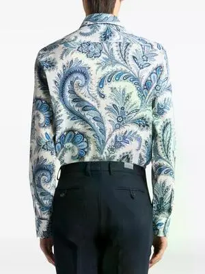 Etro Paisley-print Long-sleeve Shirt - Blue