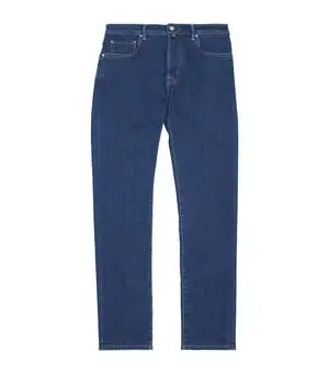 Jacob Cohen Limited Edition Ostrich Leather-patch Bard Slim Jeans - Blue